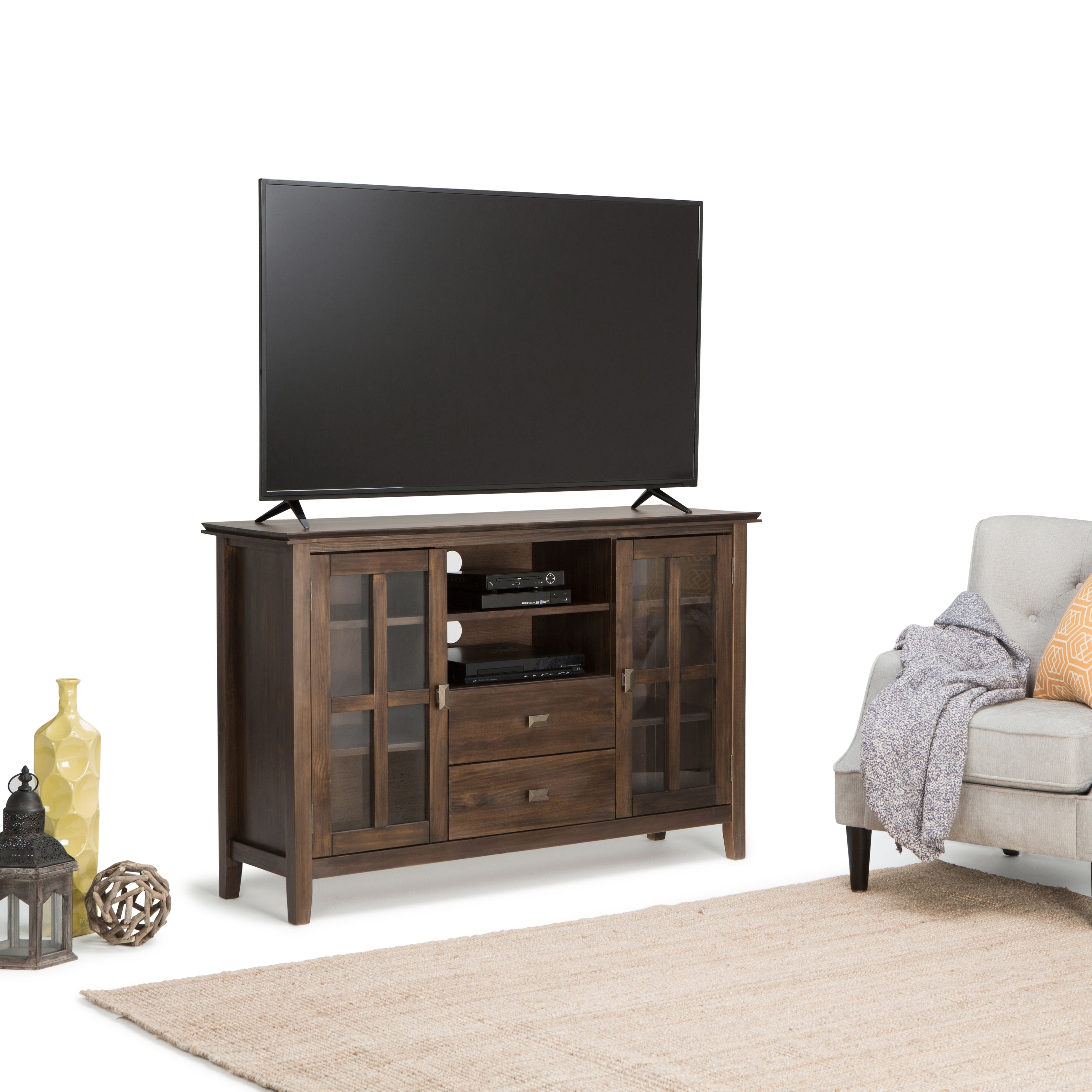 WyndenHall Stratford 53-inch Solid Wood TV Media Stand - 53 inch wide ...