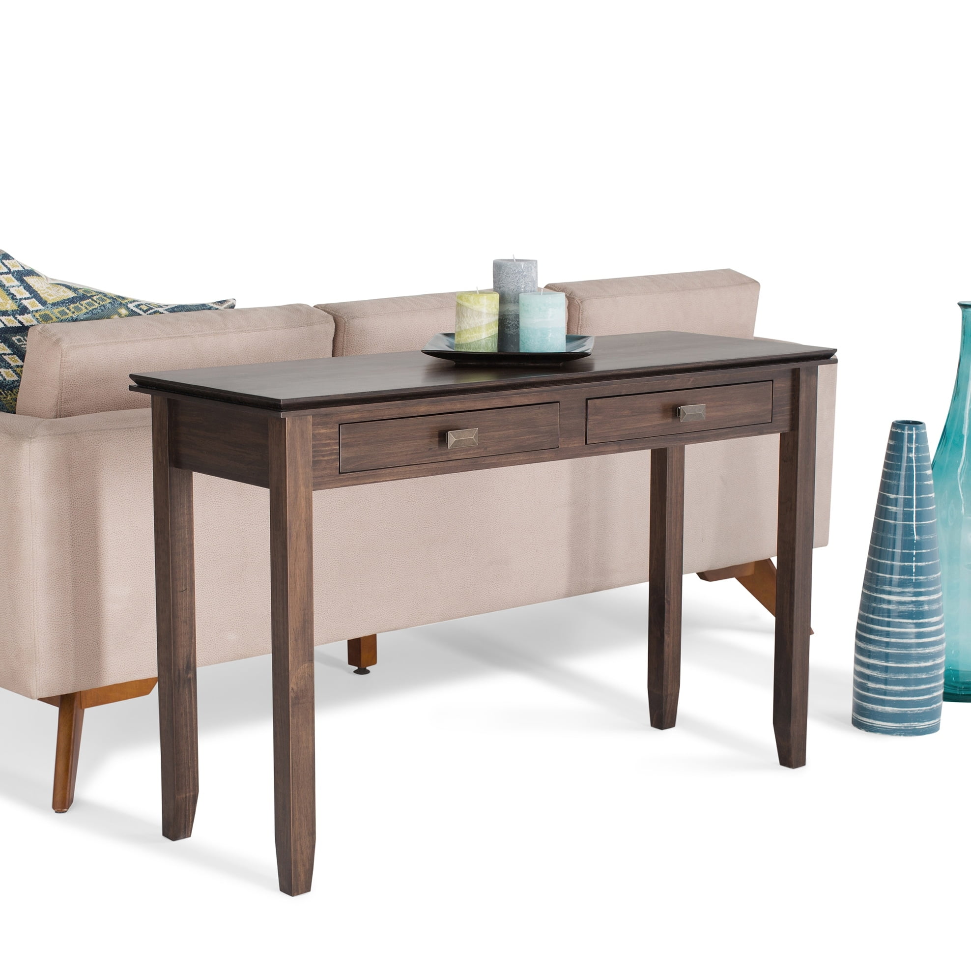 WyndenHall Stratford SOLID WOOD 46 inch Wide Transitional Console Sofa ...