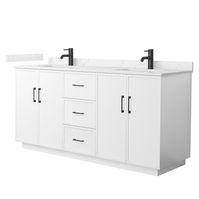 Wyndham Collection WCH747472DWBGTUNSMXX 72 in. Elan Double Bathroom ...