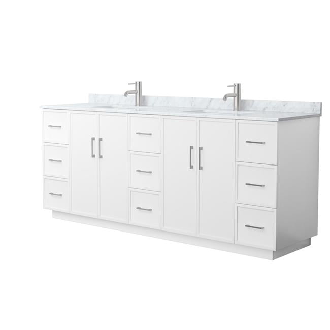 Wyndham Collection WCH747484DWHCMUNSMXX 84 in. Elan Double Bathroom ...