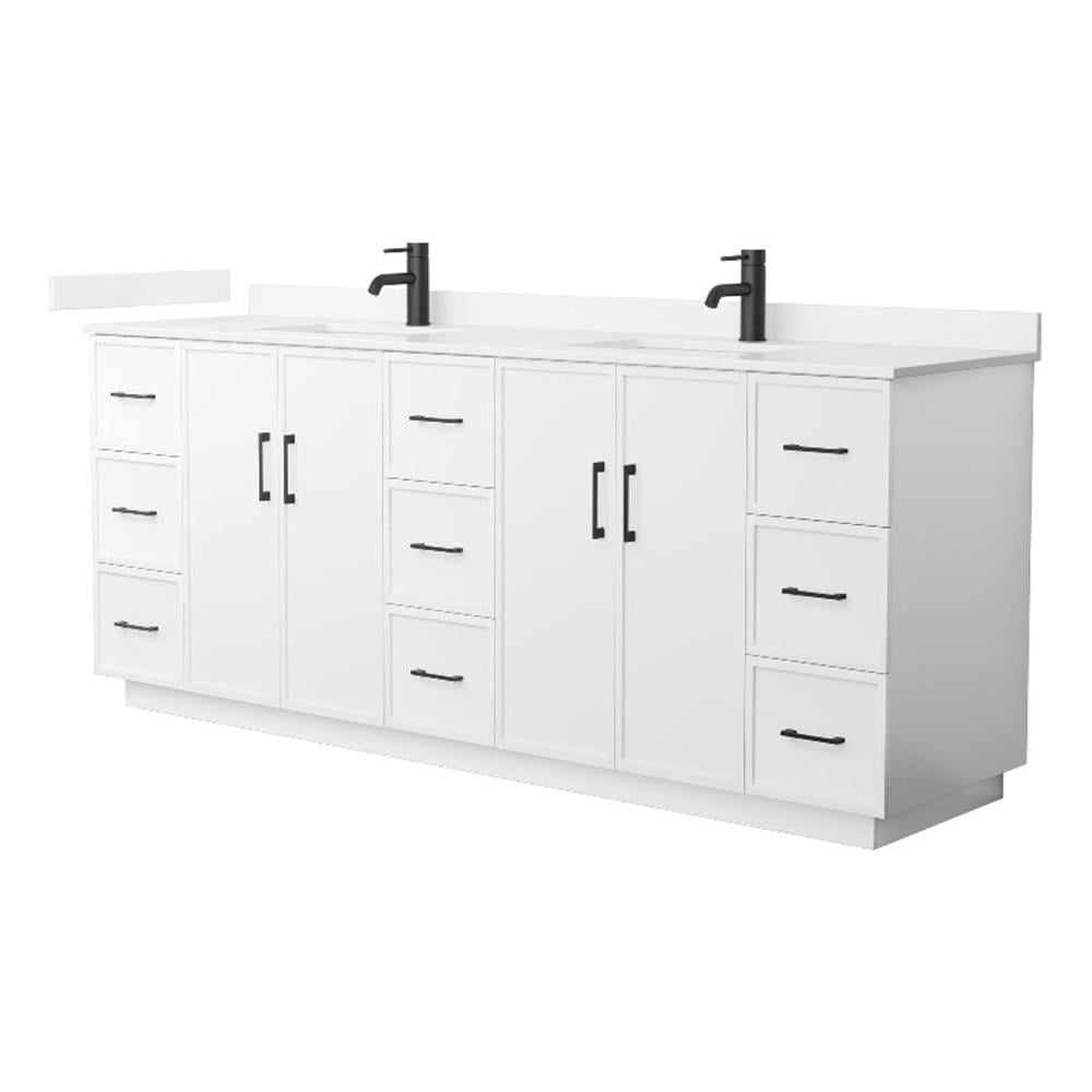 Wyndham Collection WCH747484DWBWCUNSMXX 84 in. Elan Double Bathroom ...