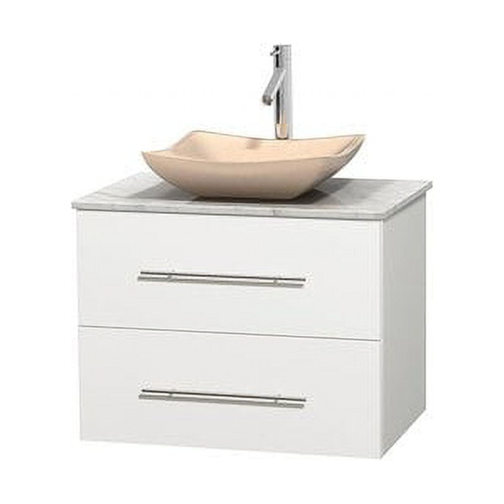 Wyndham Collection Centra 30 inch Single Bathroom Vanity in Matte White ...
