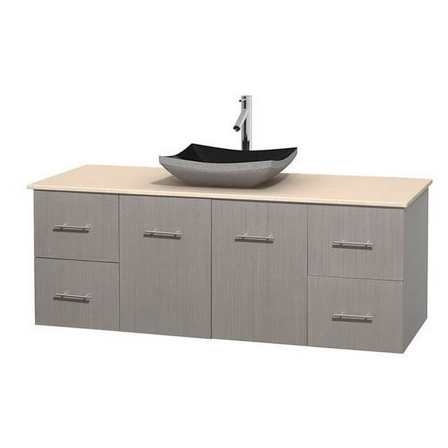 Wyndham Collection Centra 60 inch Single Bathroom Vanity in Gray Oak ...