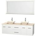Wyndham Collection Centra 72" Double Bathroom Vanity, Matte White ...