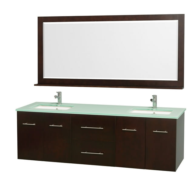Wyndham Collection Centra 72 inch Double Bathroom Vanity in Espresso ...