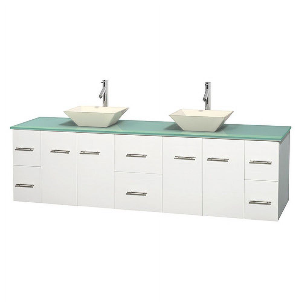 Wyndham Collection Centra 80" Double Bathroom Vanity in Matte White ...