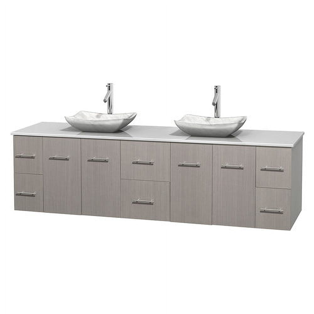 Wyndham Collection Centra 80 inch Double Bathroom Vanity in Gray Oak ...