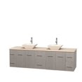 Wyndham Collection Centra 80 inch Double Bathroom Vanity in Gray Oak ...