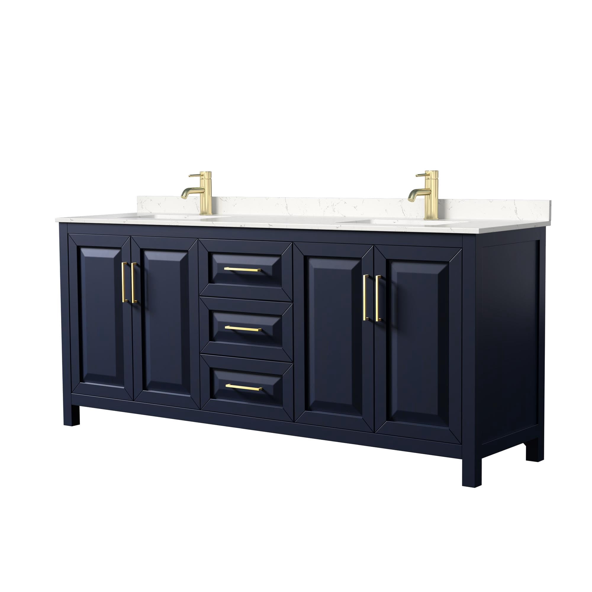 Wyndham Collection Daria 80" Light Vein Wood Double Bathroom Vanity in ...