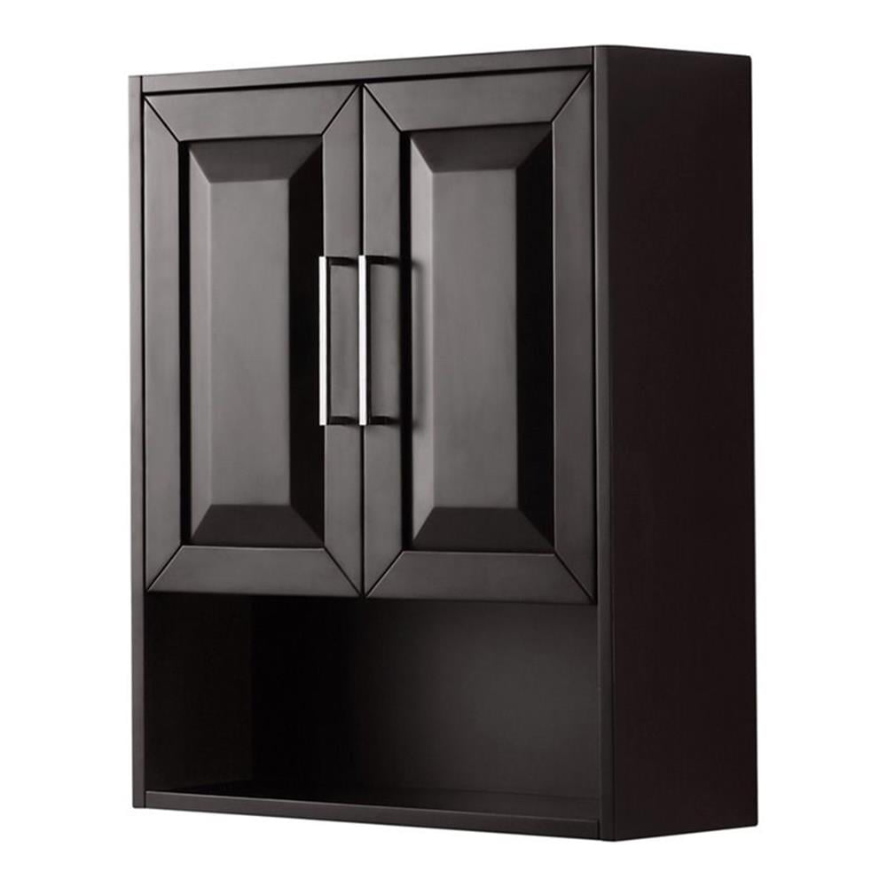 Wyndham Collection Daria Wood Wall-Mounted Storage Cabinet in Espresso ...