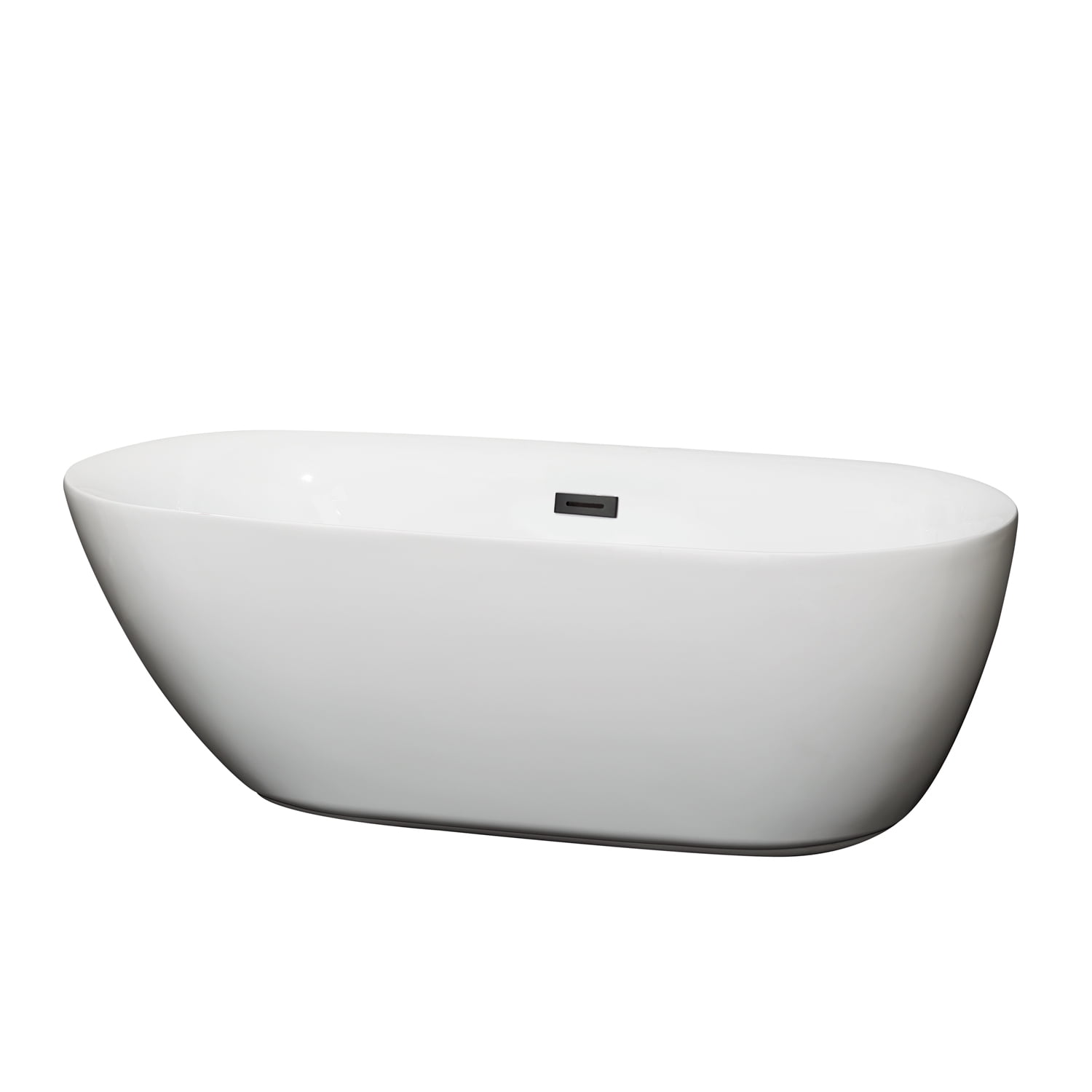 Wyndham Collection Melissa 65 Inch Freestanding Bathtub in White with ...
