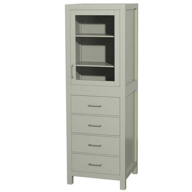 Wyndham Collection Sheffield 24 Inch Linen Tower in Light Green with ...