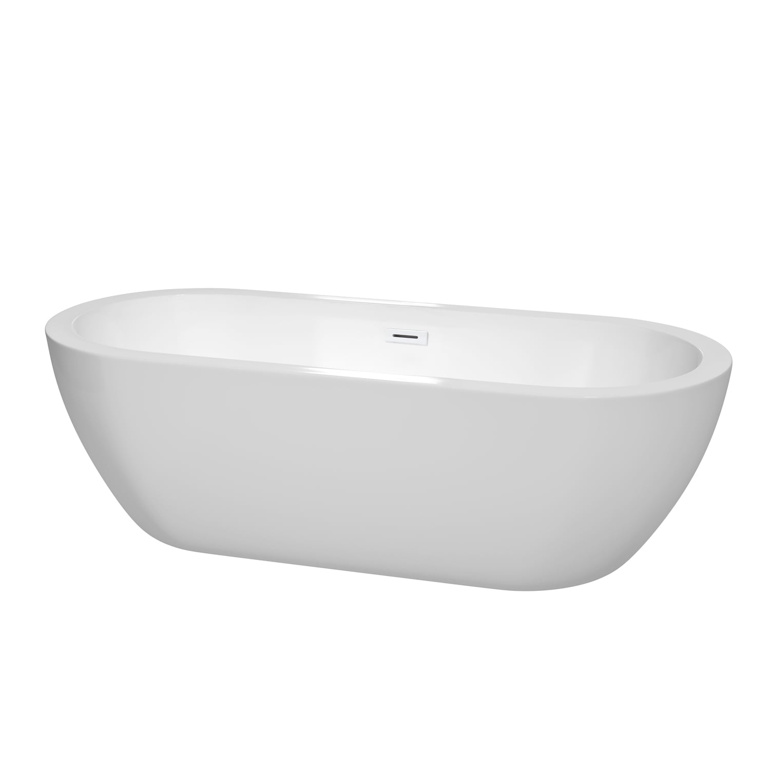 Soho 72 Inch Freestanding Bathtub in White with Shiny White Drain and ...