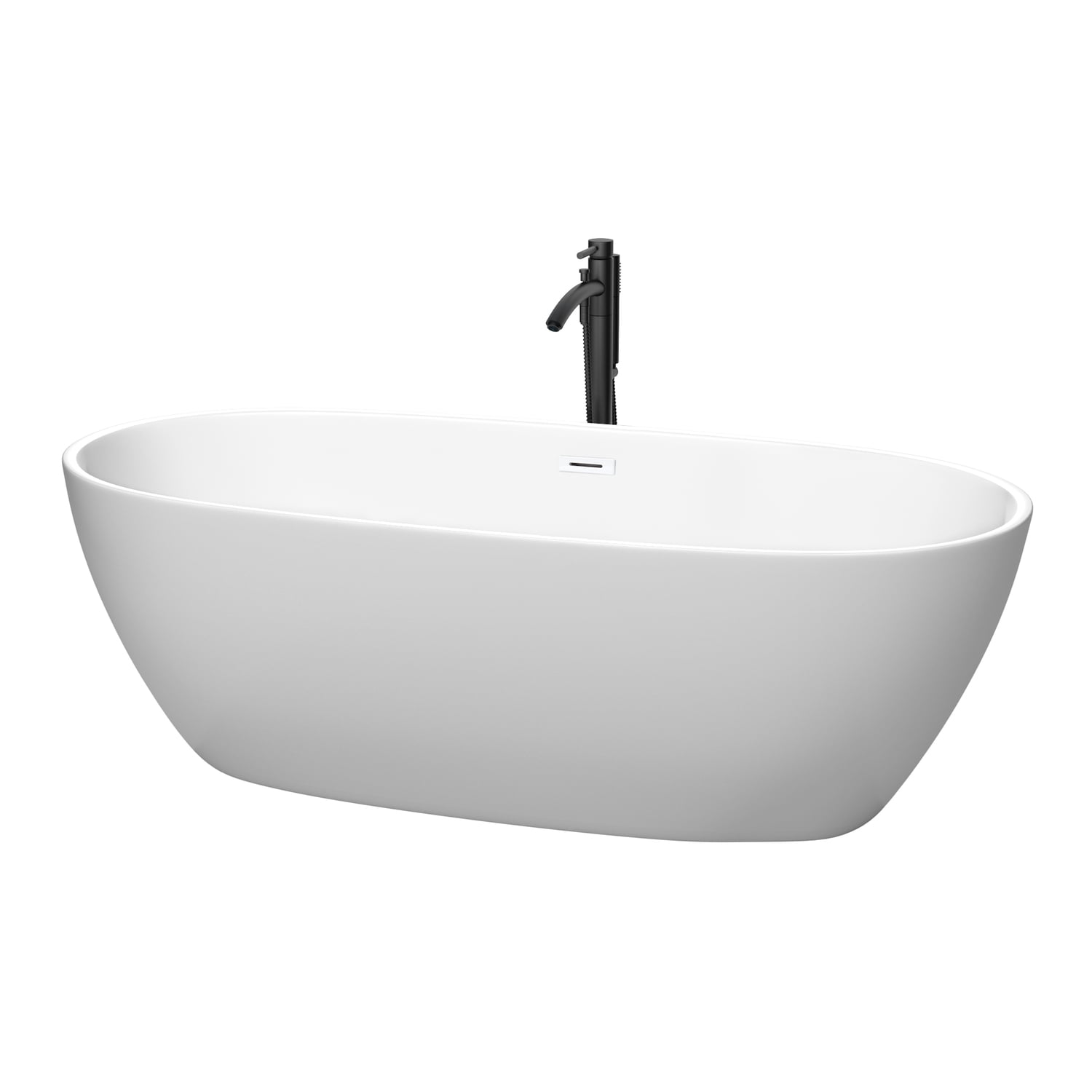 Wyndham Collection Juno 71 Inch Freestanding Bathtub in Matte White ...