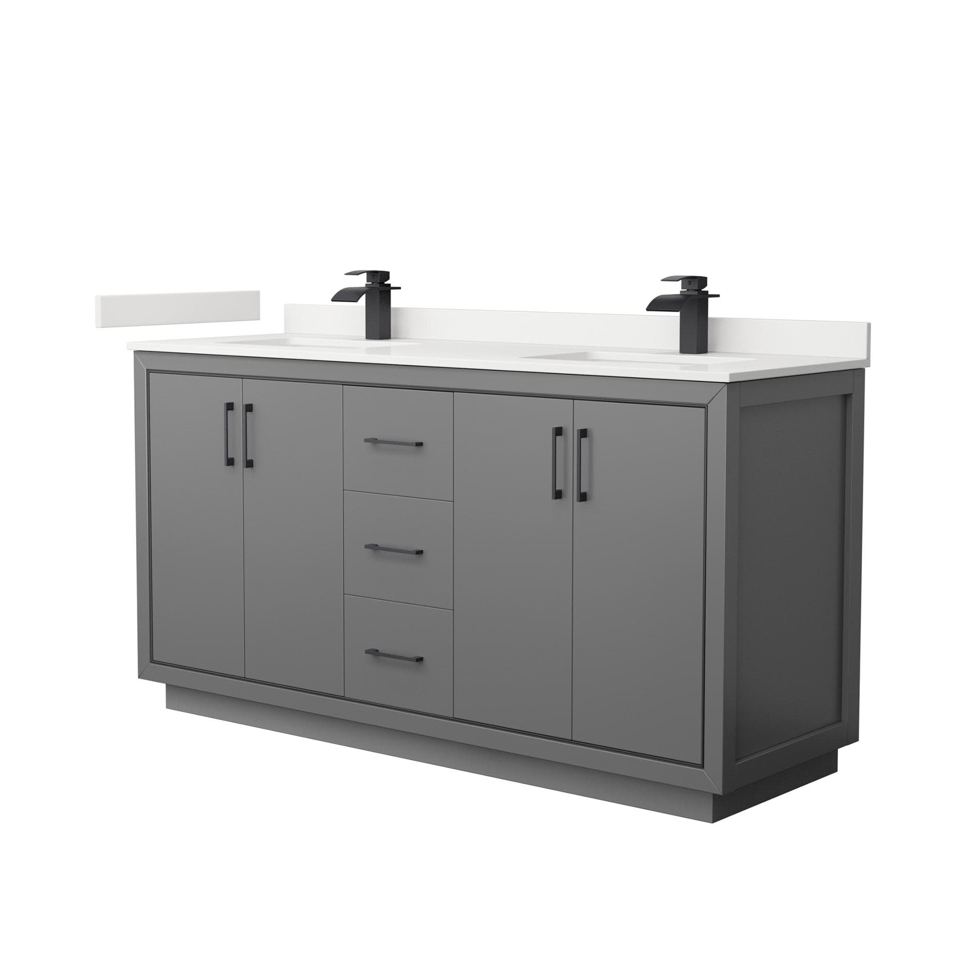 Wyndham Collection Wcf111166d-Qtz-Unsmxx Icon 66" Free Standing Double Basin Vanity Set ...