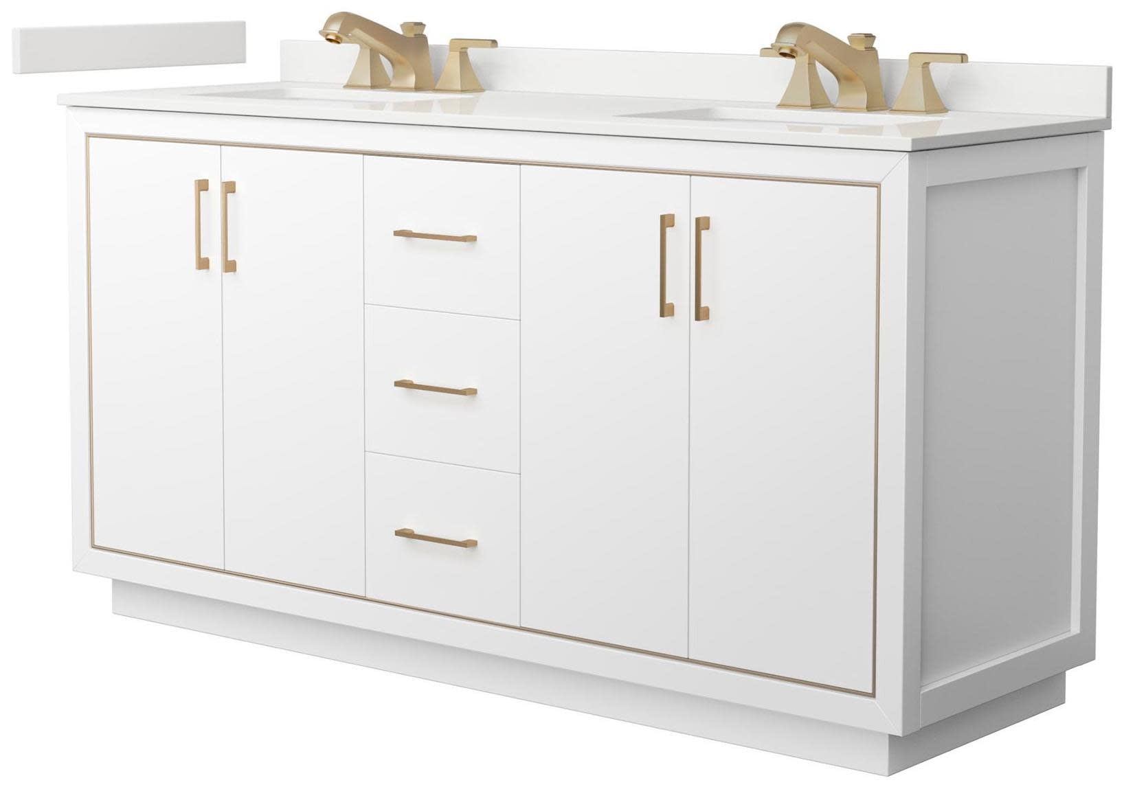 Wyndham Collection Wcf111166d-Qtz-Us3mxx Icon 66" Free Standing Double ...