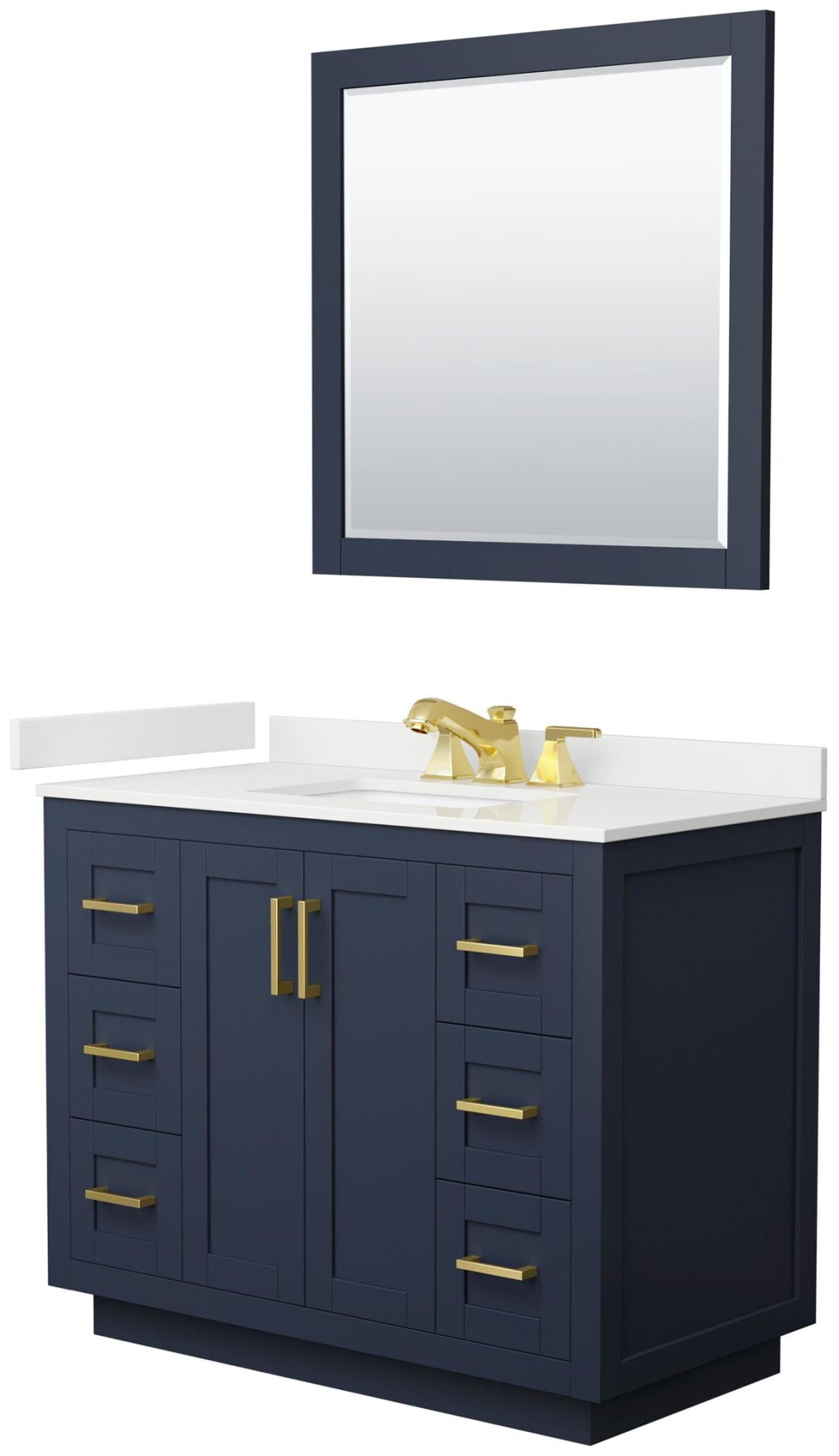 Wyndham Collection Wcf292942s-Qtz-Us3m34 Miranda 42" Free Standing Single Basin Vanity Set ...
