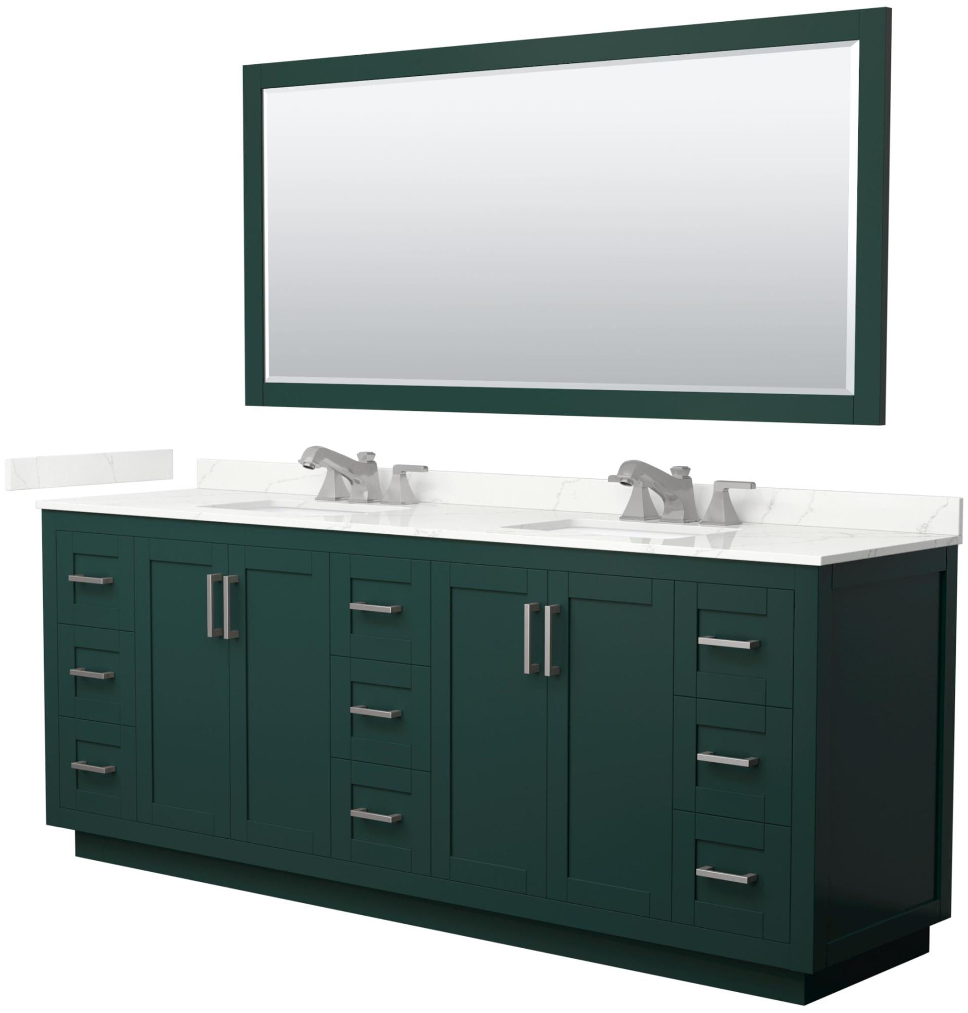 Wyndham Collection Wcf292984d-Qtz-Us3m70 Miranda 84" Free Standing Double Basin Vanity Set ...