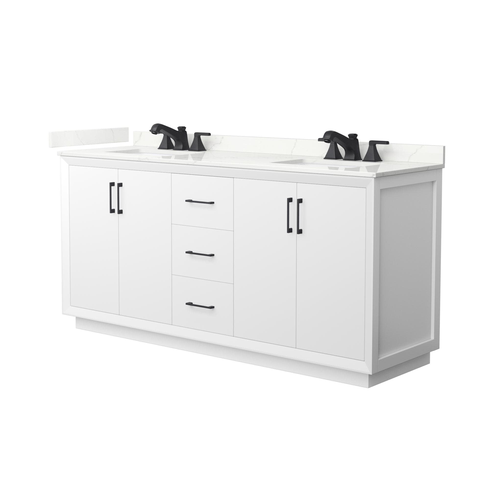 Wyndham Collection Wcf414172d-Qtz-Us3mxx Strada 72" Free Standing Double Basin Vanity Set ...