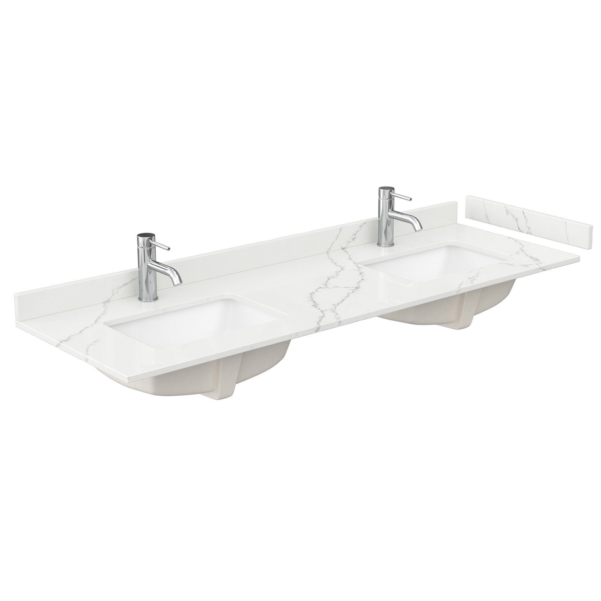 Wyndham Collection Wcfqc166dtopuns-Q 66" Quartz Vanity Top - Giotto ...