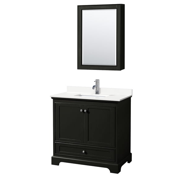 Wyndham Collection Wcv252536s-Left-Vca-Med Daria 36" Free Standing ...
