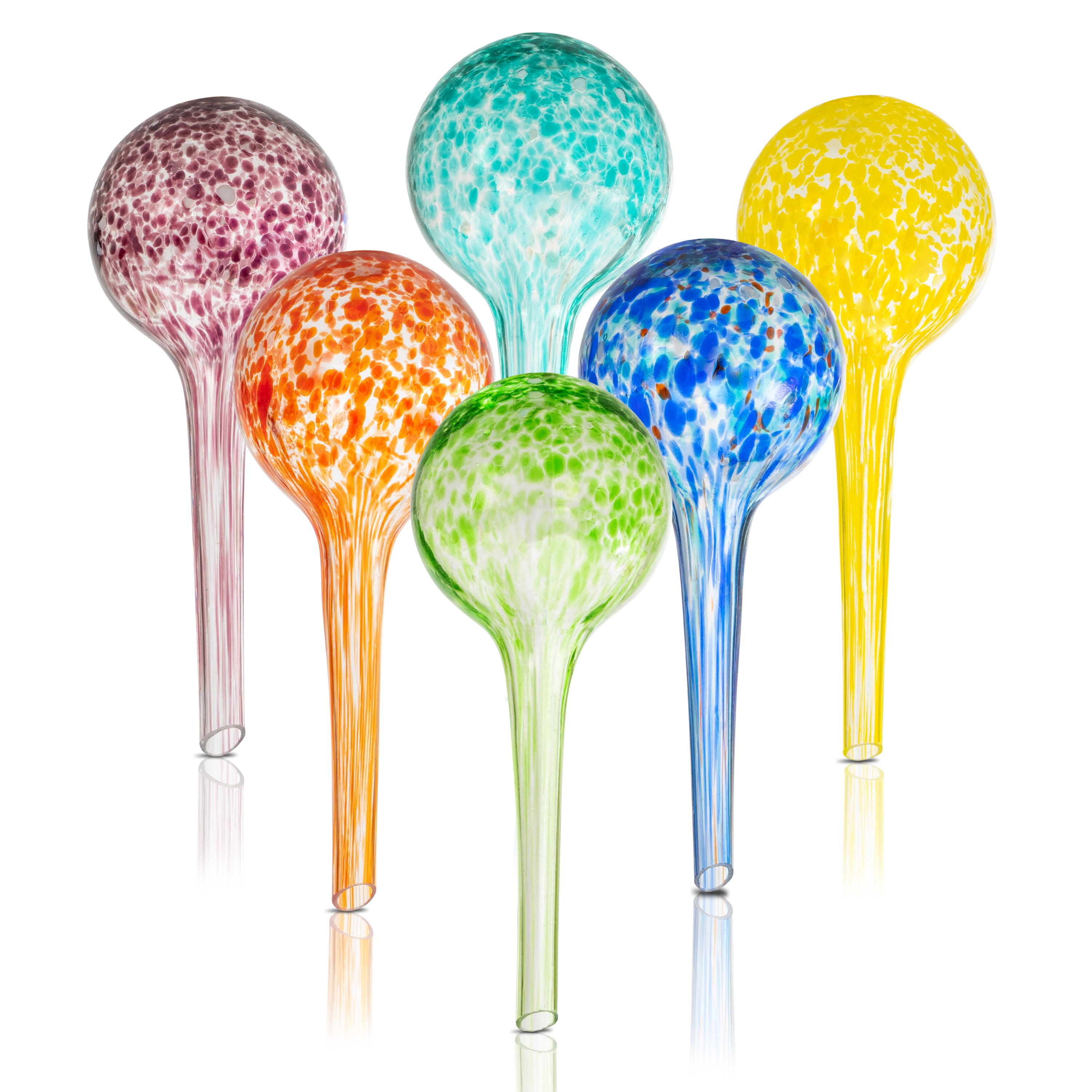 Wyndham House, 6 Piece Small Watering Globe Set, Colorful Hand-Blown ...