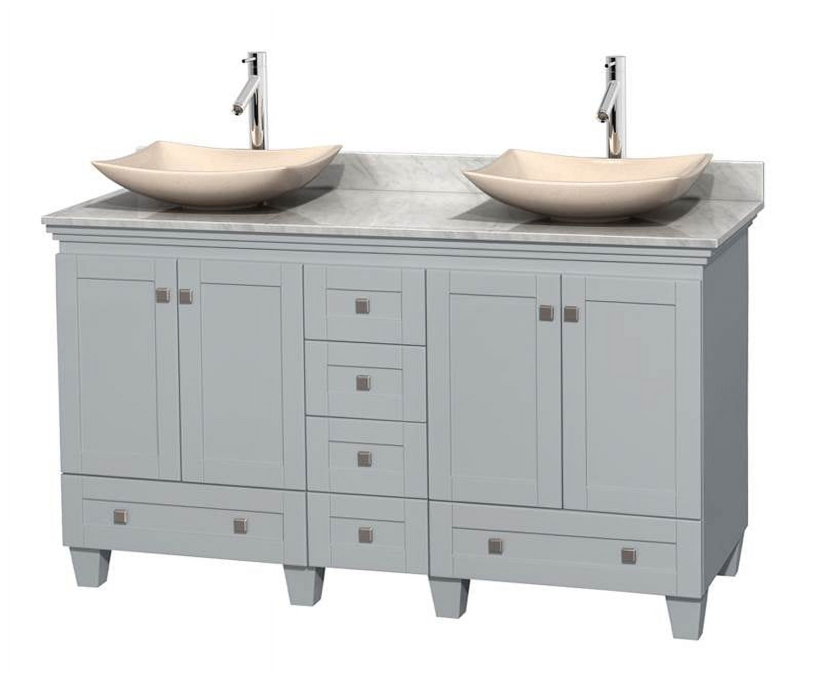 Wyndham WCV800060DOYCMGS5MXX Wood Carrera Marble Bathroom Vanity Oyster ...