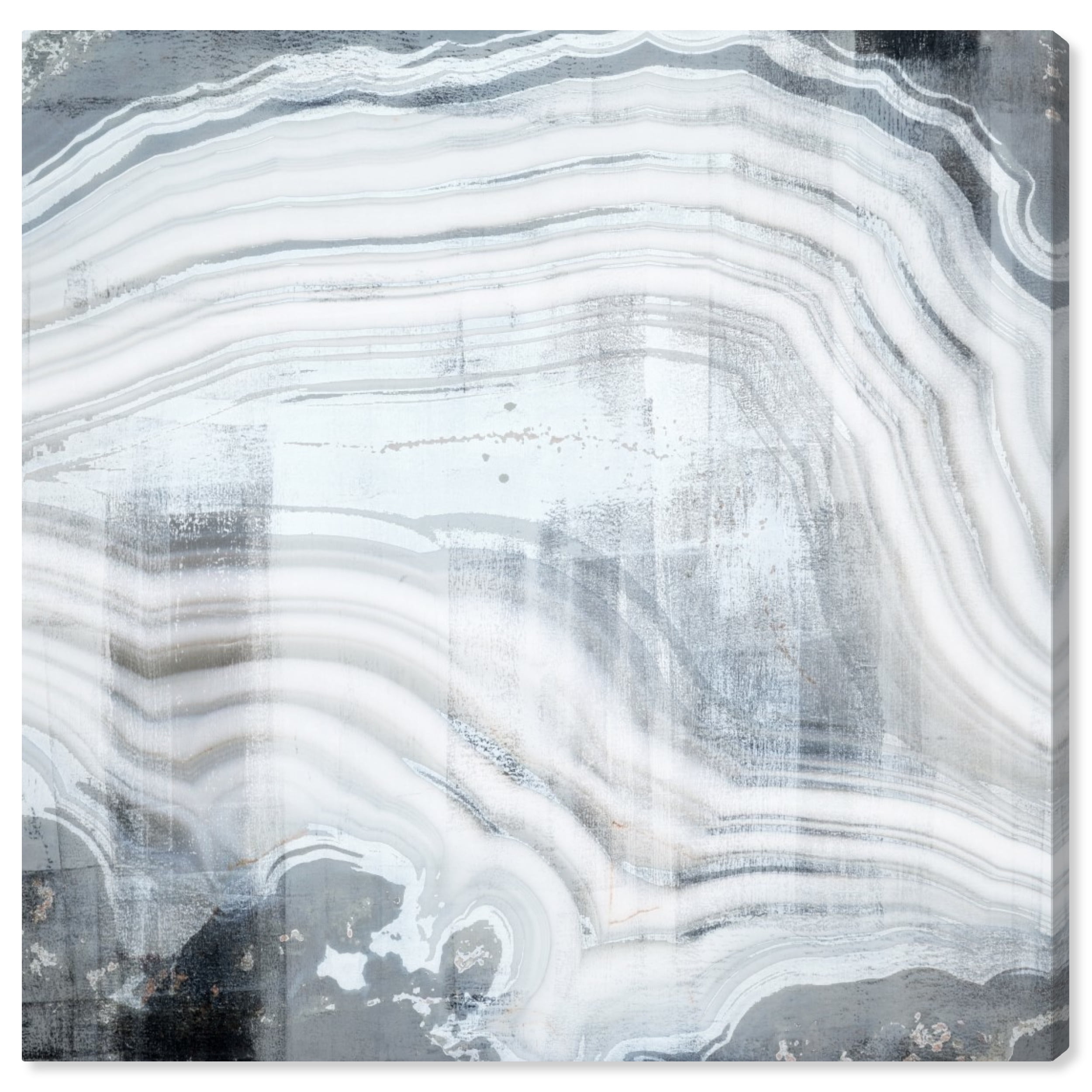 Wynwood Studio Abstract Modern Canvas Art - Gray Ripple Design, Wall ...