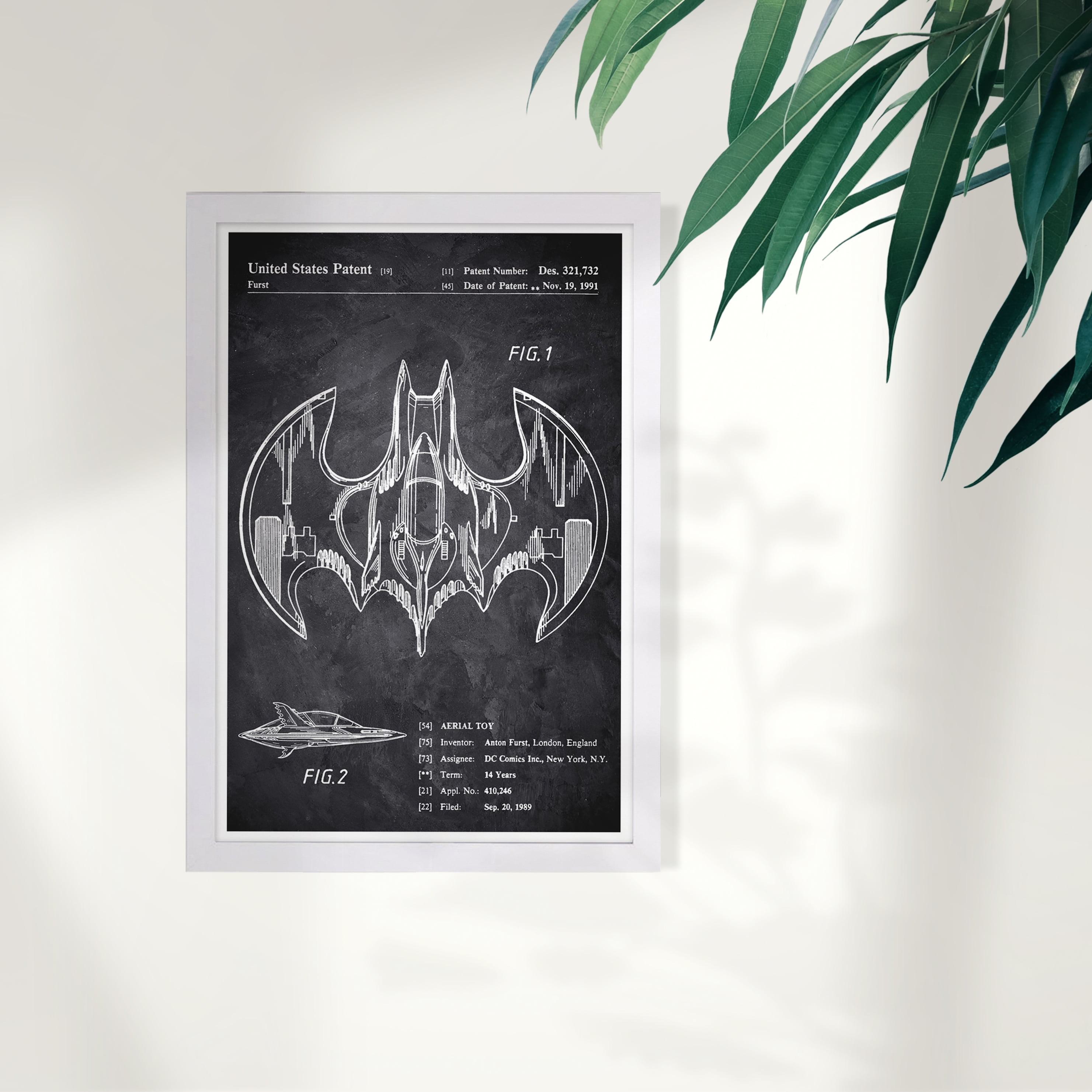 Wynwood Studio Aerial Bat Toy 1991 Chalkboard Framed Wall Art Print ...