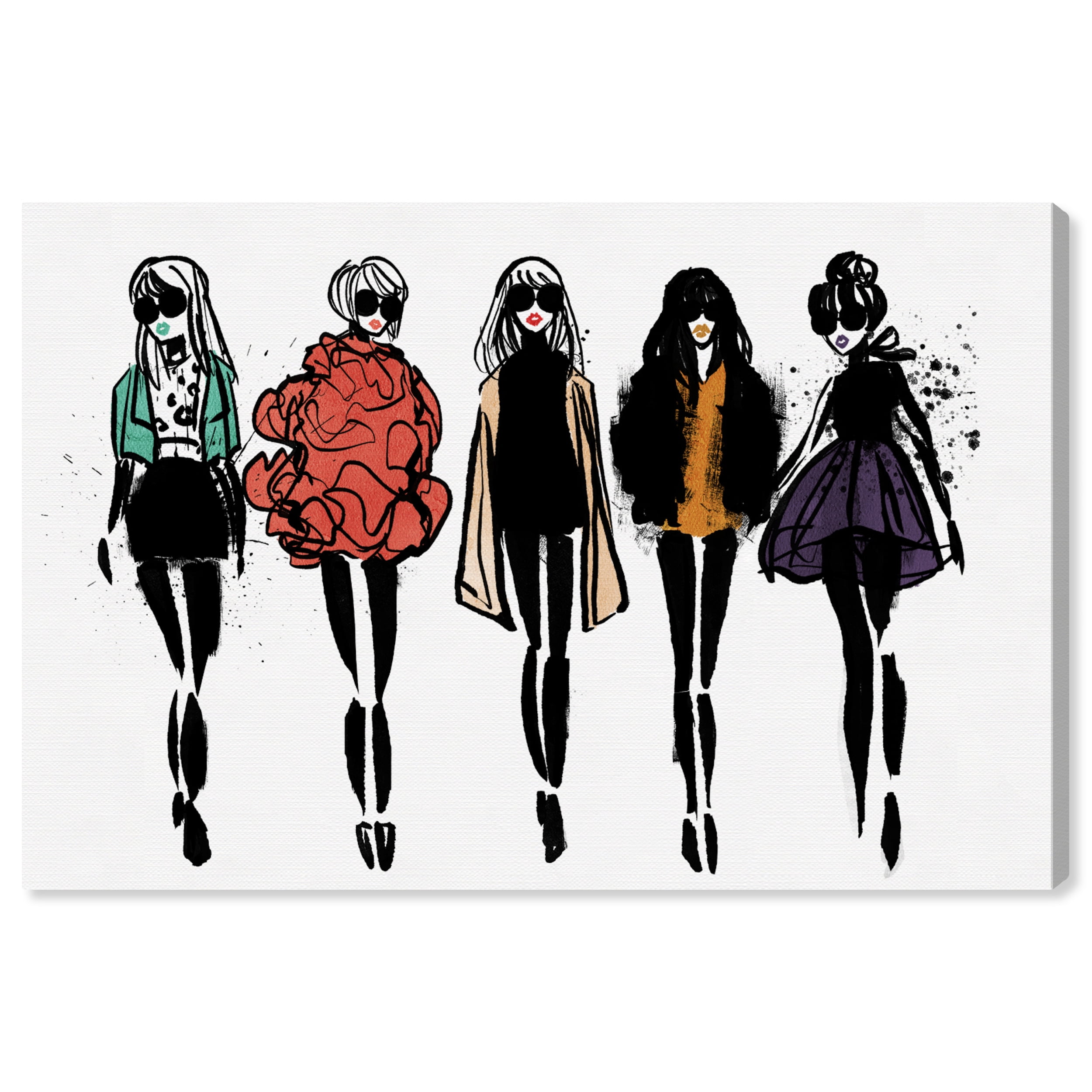 Wynwood Studio Canvas Girl Line Up Rainbow Wall Art - 30x20 - Walmart.com