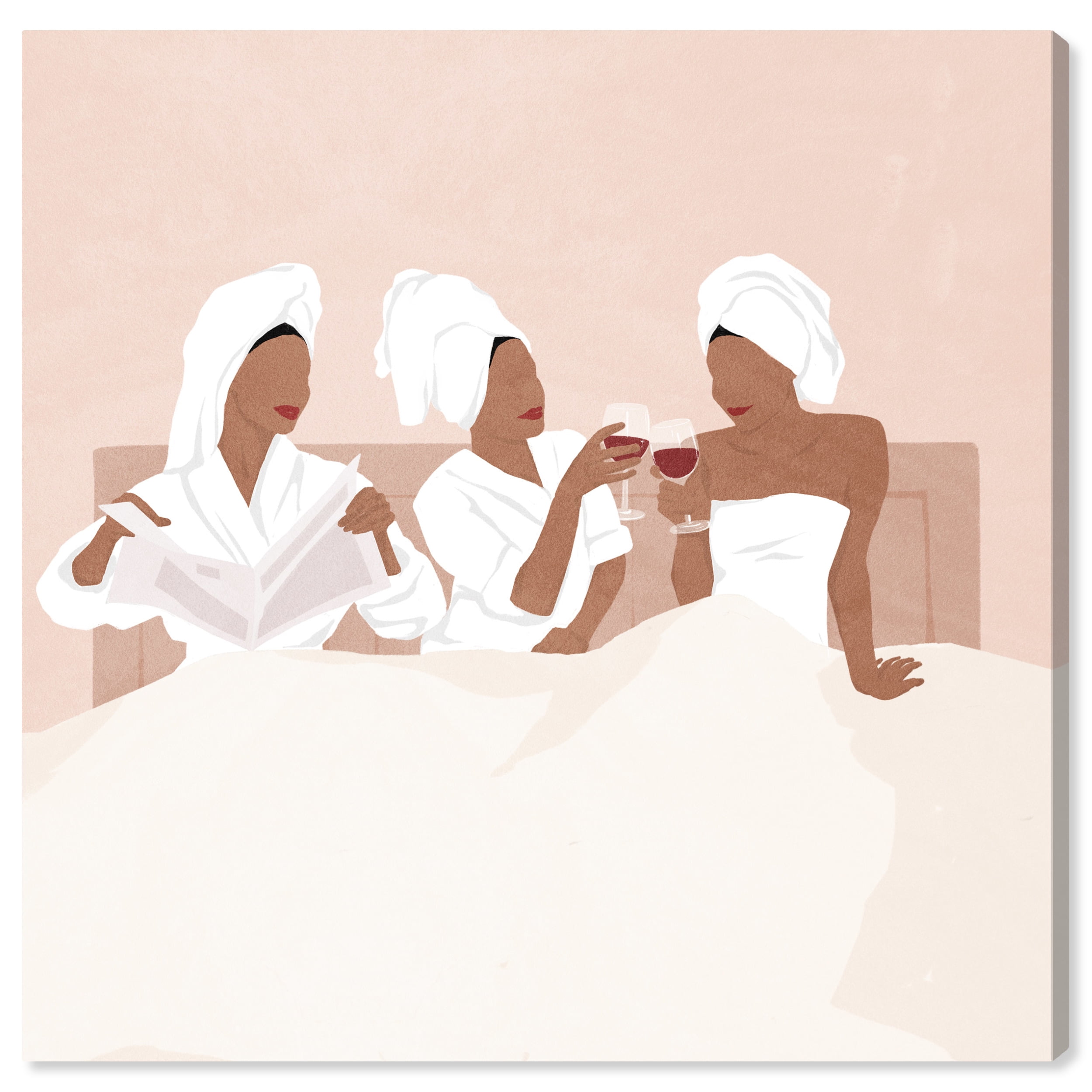 Wynwood Studio Glam Sleepover Pink Canvas Wall Art 12x12 Elegant Modern ...