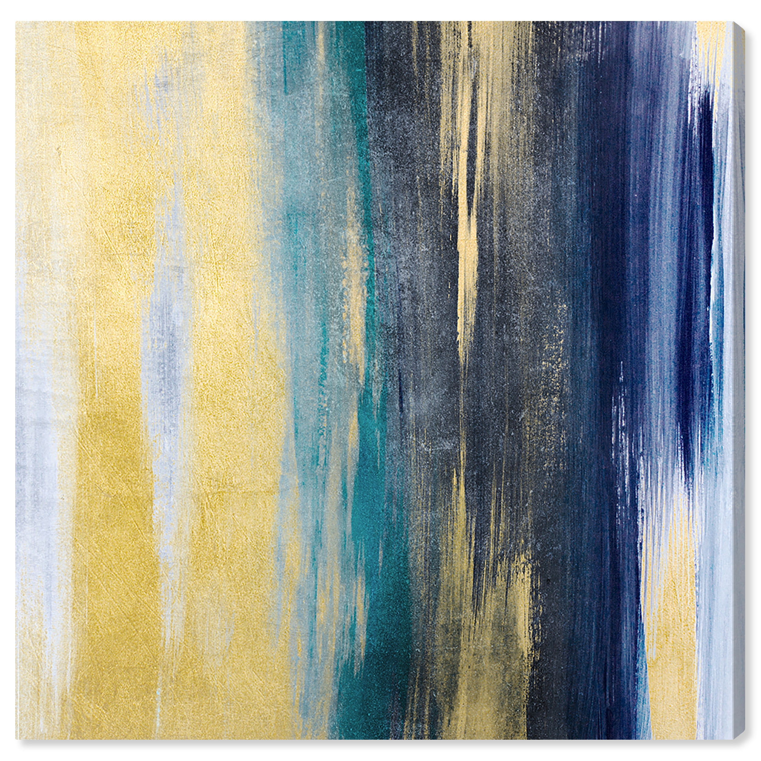 Wynwood Studio Canvas Gold and Blue I Abstract Textures Wall Art Canvas ...
