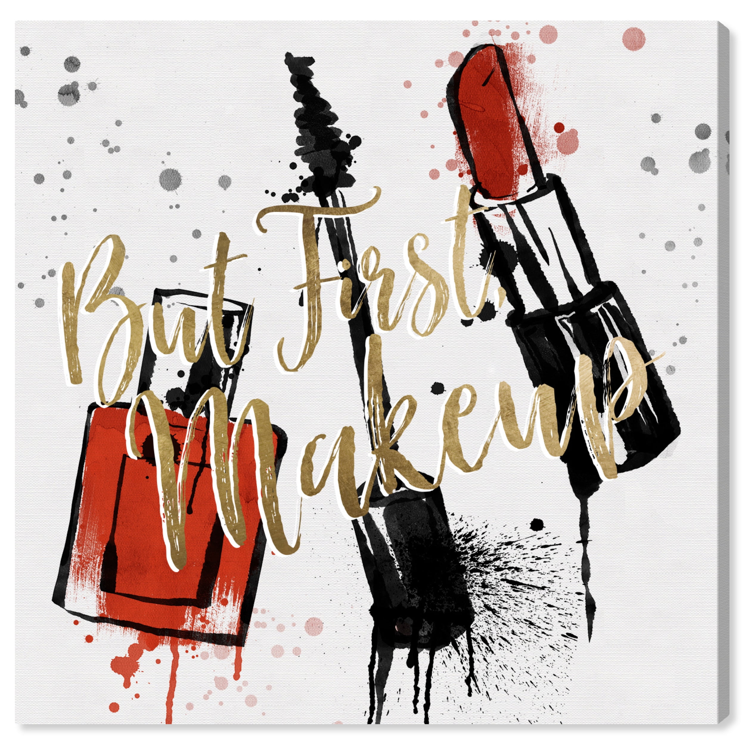 Wynwood Studio Canvas Makeup Splatter Wall Art - Red Gold - Walmart.com