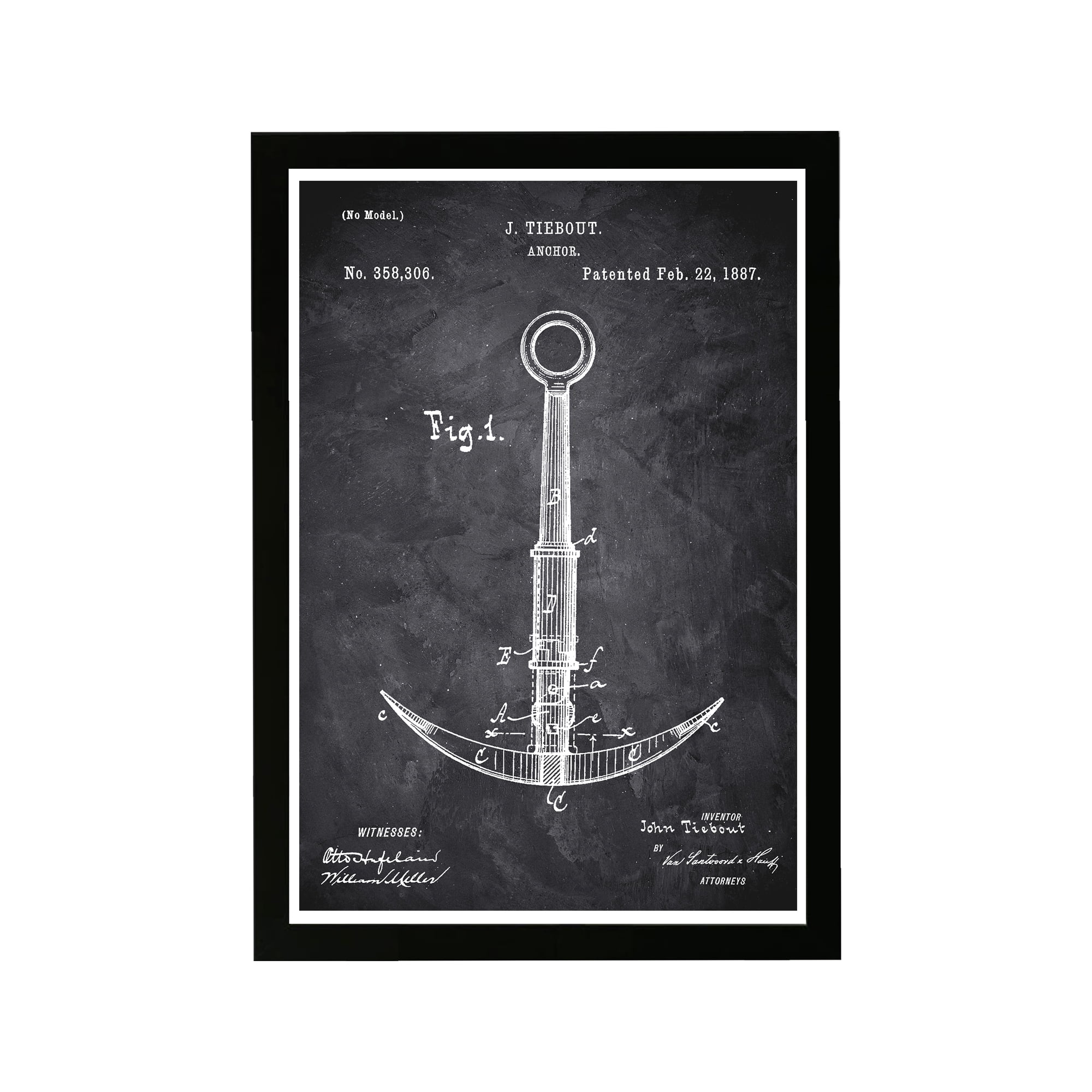 Wynwood Studio Nautical and Coastal Framed Wall Art Prints 'Anchor 1887 ...