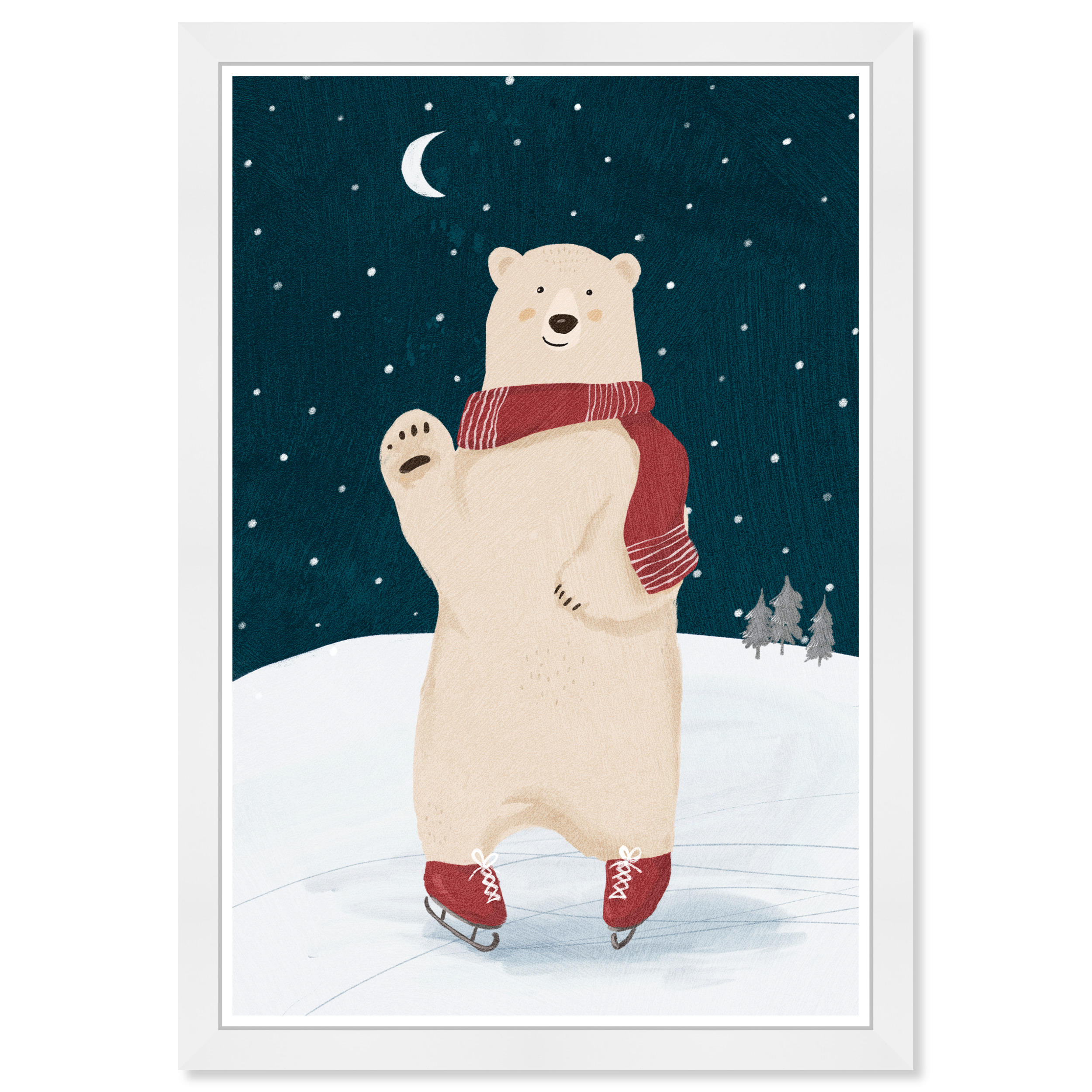 Free Shipping! Wynwood Studio Snowy Skater Bear Wall Art Print Blue ...