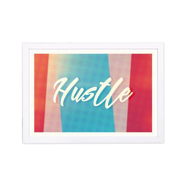 Wynwood Studio Typography and Quotes Framed Wall Art Prints 'Hustle ...