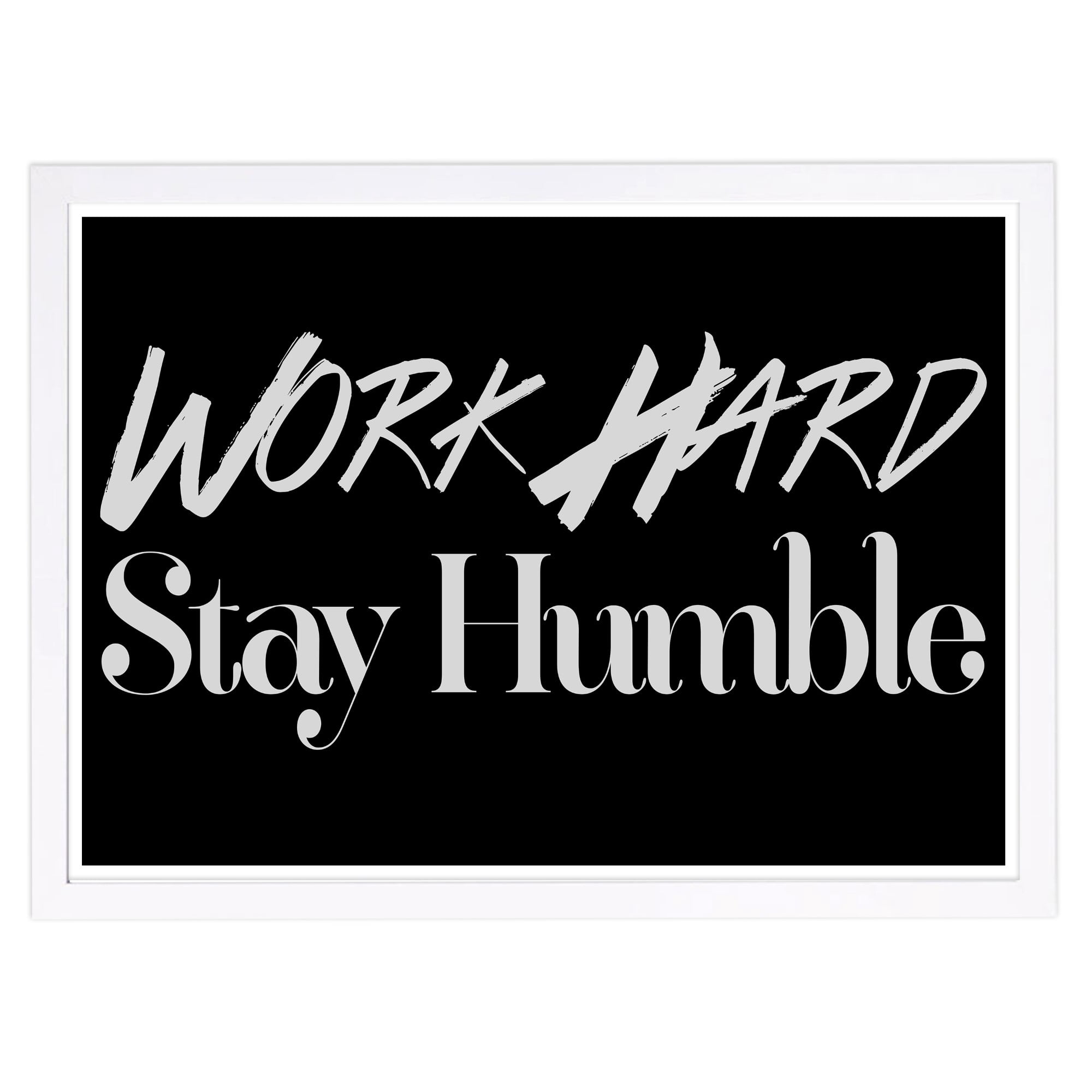 Wynwood Studio Work Hard Typography Wall Art Print - 24x36 - Walmart.com