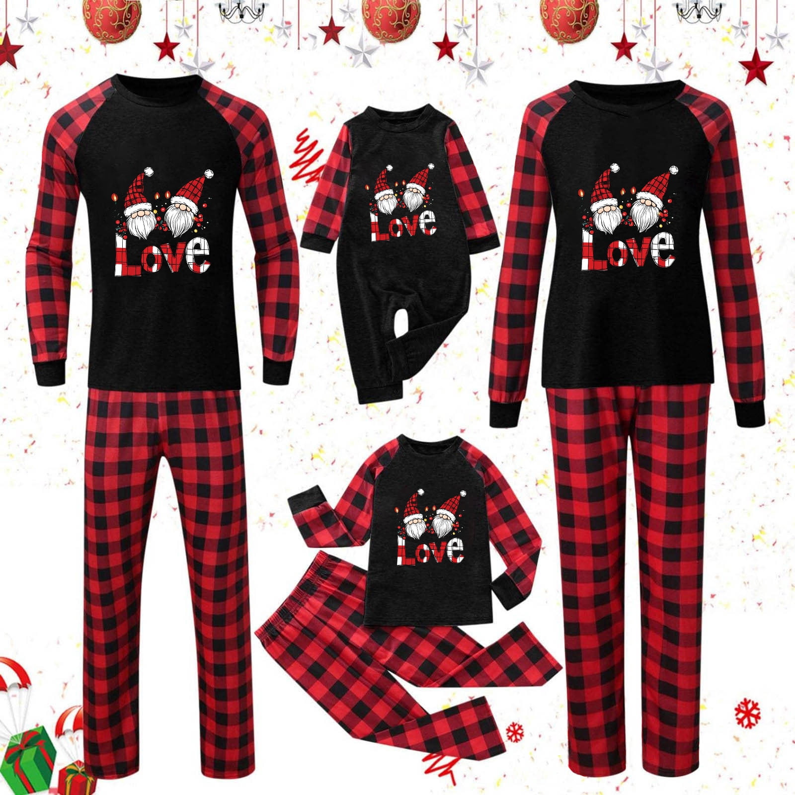 Wyobmus 2024 Family Christmas Pajamas Matching Sets With Long Sleeve ...