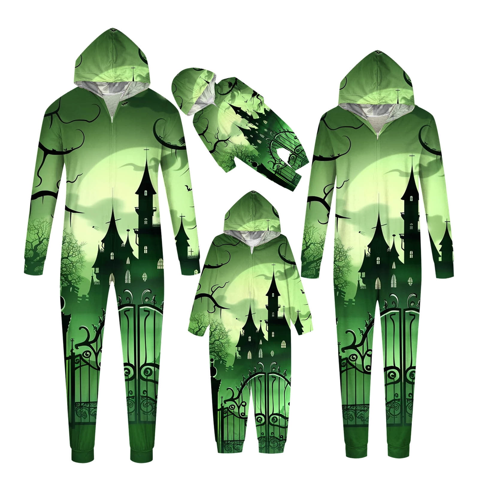 Wyobmus 2024 Halloween Family Matching Onesie Costumes Funny Zipper ...