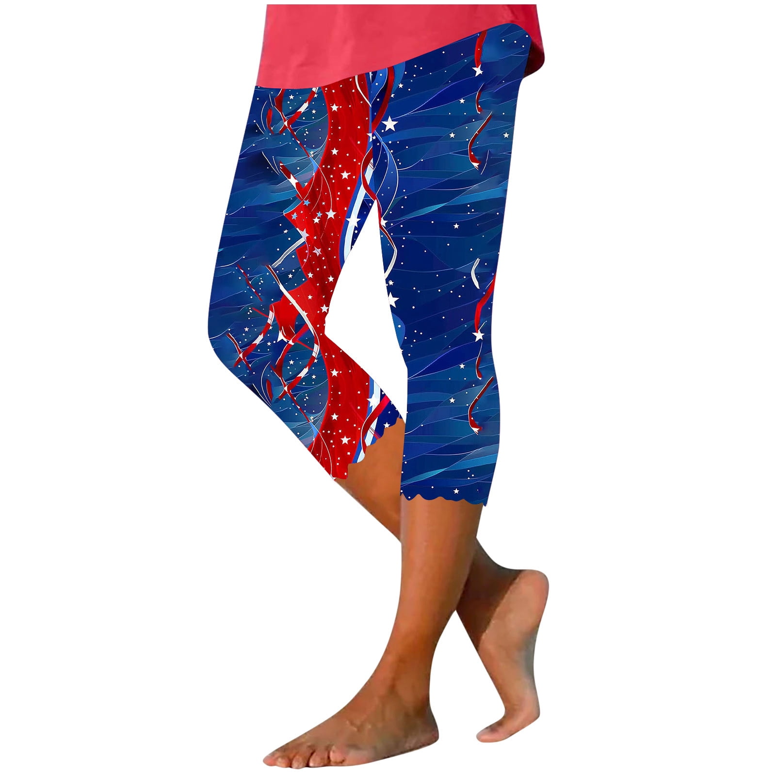 Wyobmus American Flag Capri Leggings for Women 4Th Of July Patriotic ...