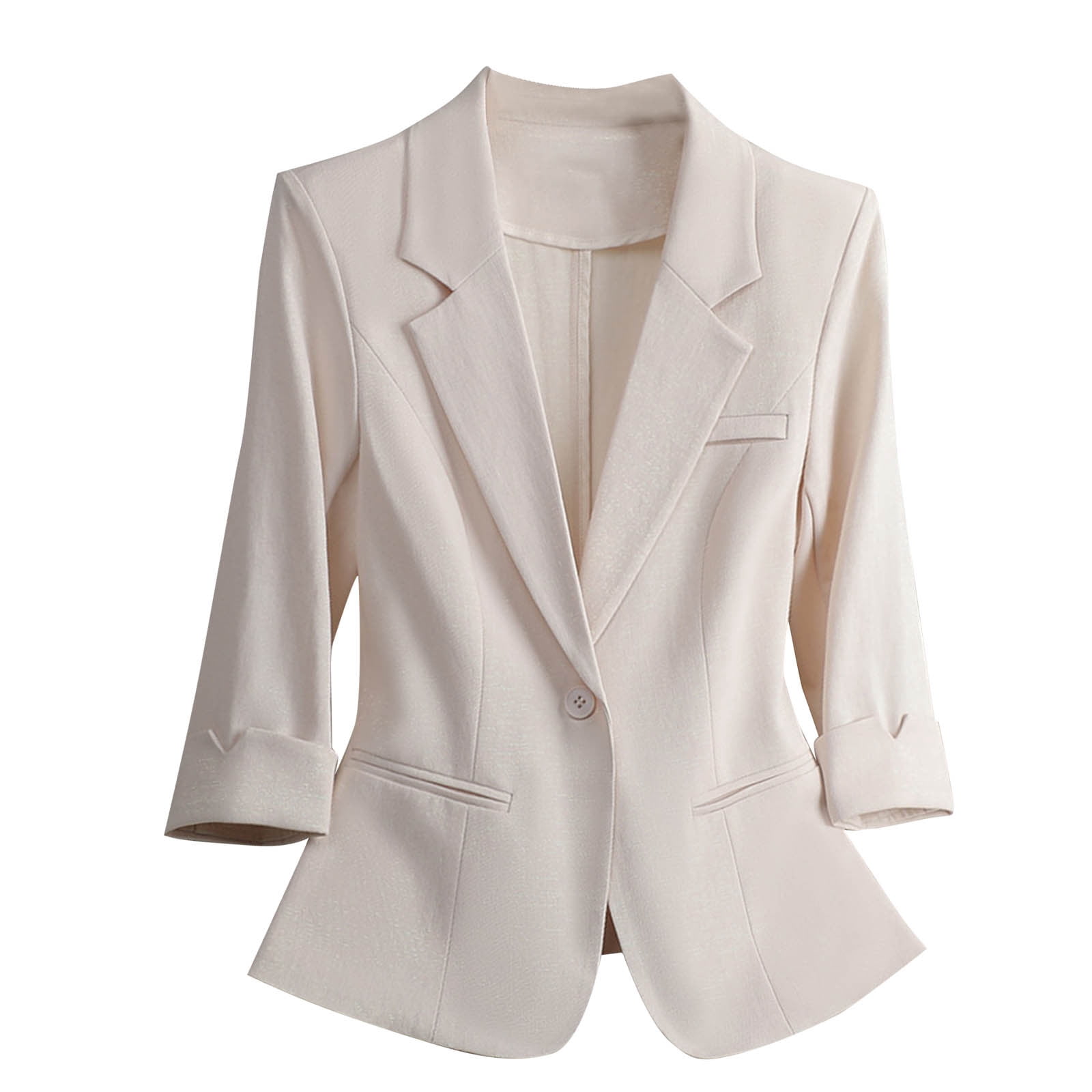 Wyobums Blazers for Women Business Casual 3/4 Sleeve Lightweight Slim ...