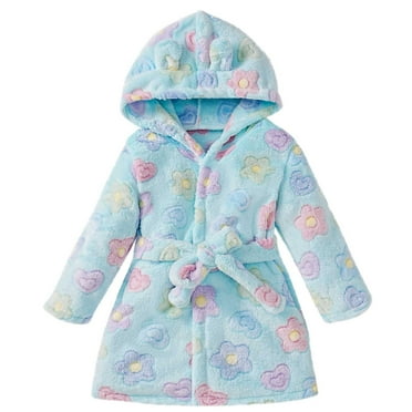 Spasilk Newborn Infant Pink Butterfly Cotton Terry Hooded Bathrobe with ...