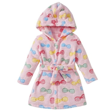 Spasilk Newborn Infant Pink Butterfly Cotton Terry Hooded Bathrobe with ...