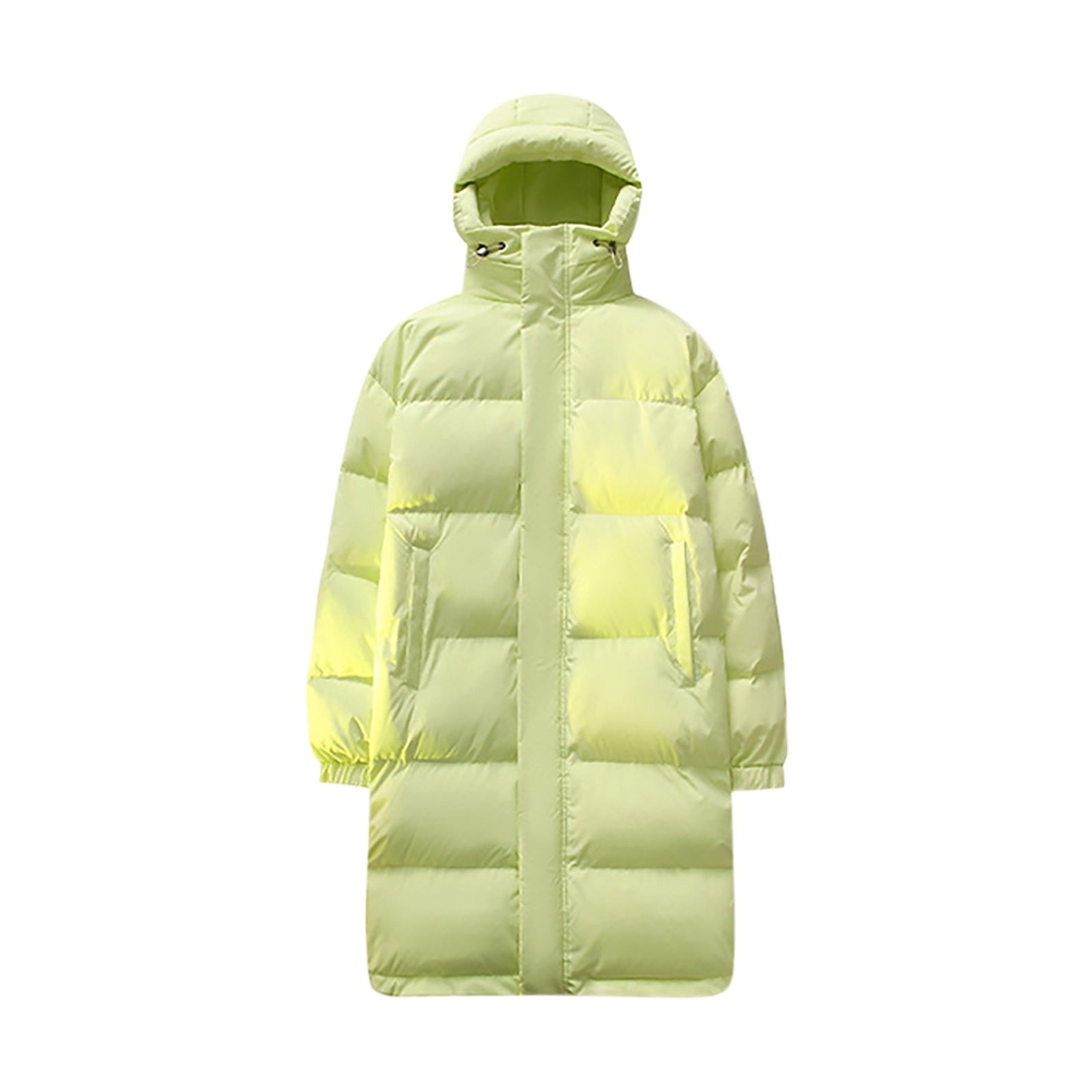 Wyobmus Long Winter Coats for Men Solid Color Drawstring Button Pocket ...
