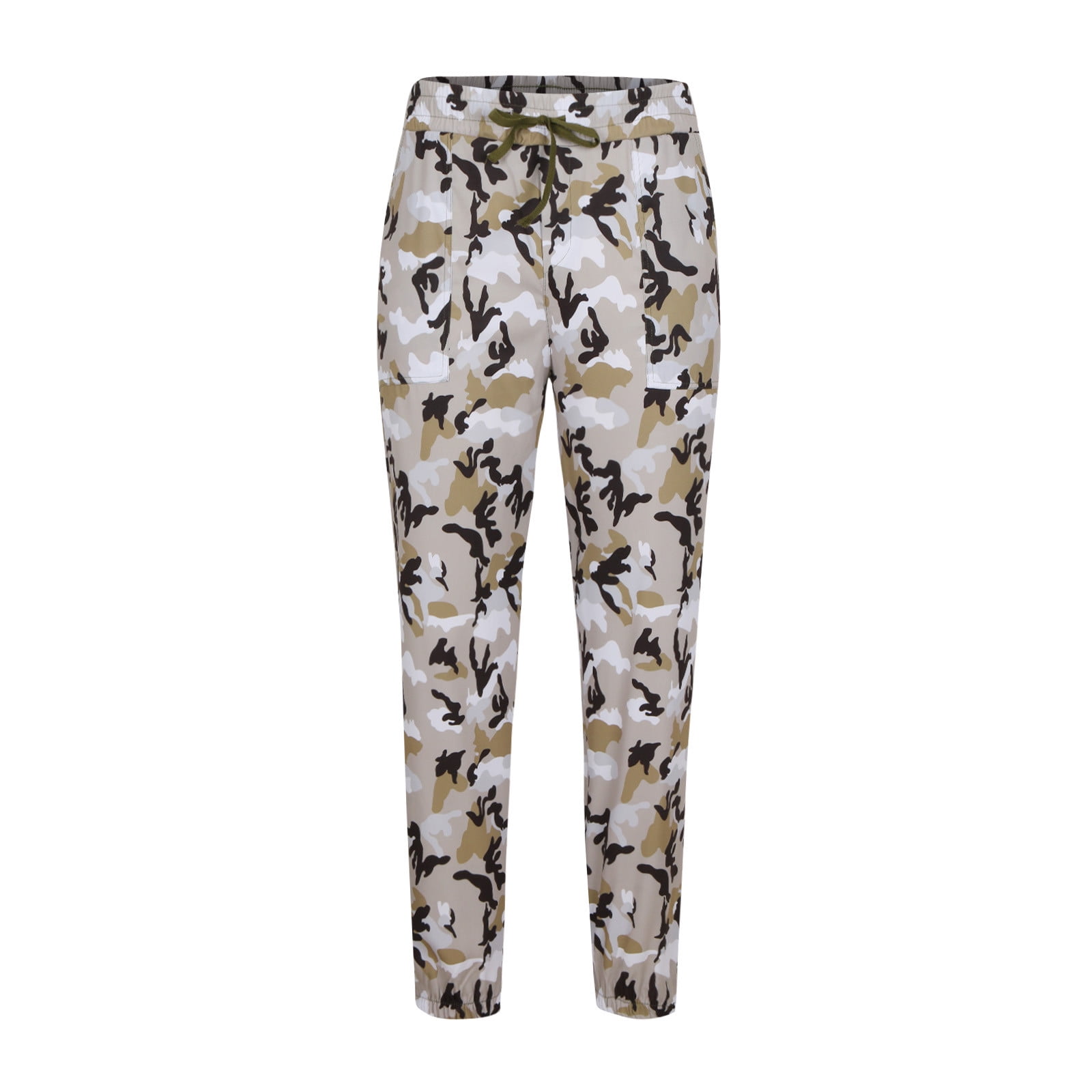 Wyobmus Men's Camo Cargo Pants Relaxed Fit Twill Pants Casual Elastic ...