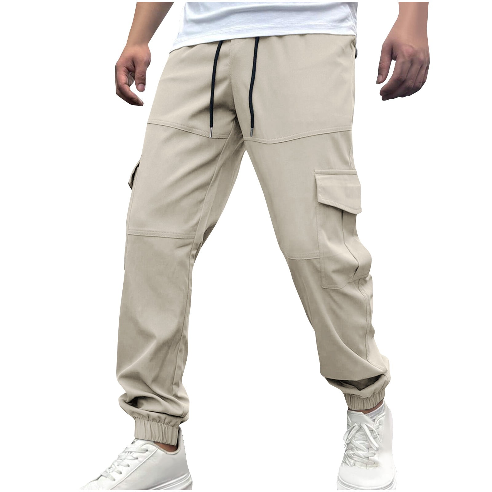 Wyobmus Men's Cargo Pants Regular Fit Closed Bottom Work Pants 4 ...