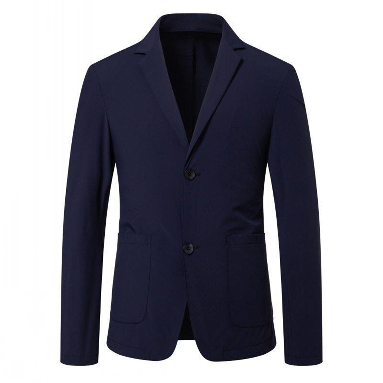 Wyobums Men's Casual Blazer Casual Lightweight 2 Button Business Suit ...