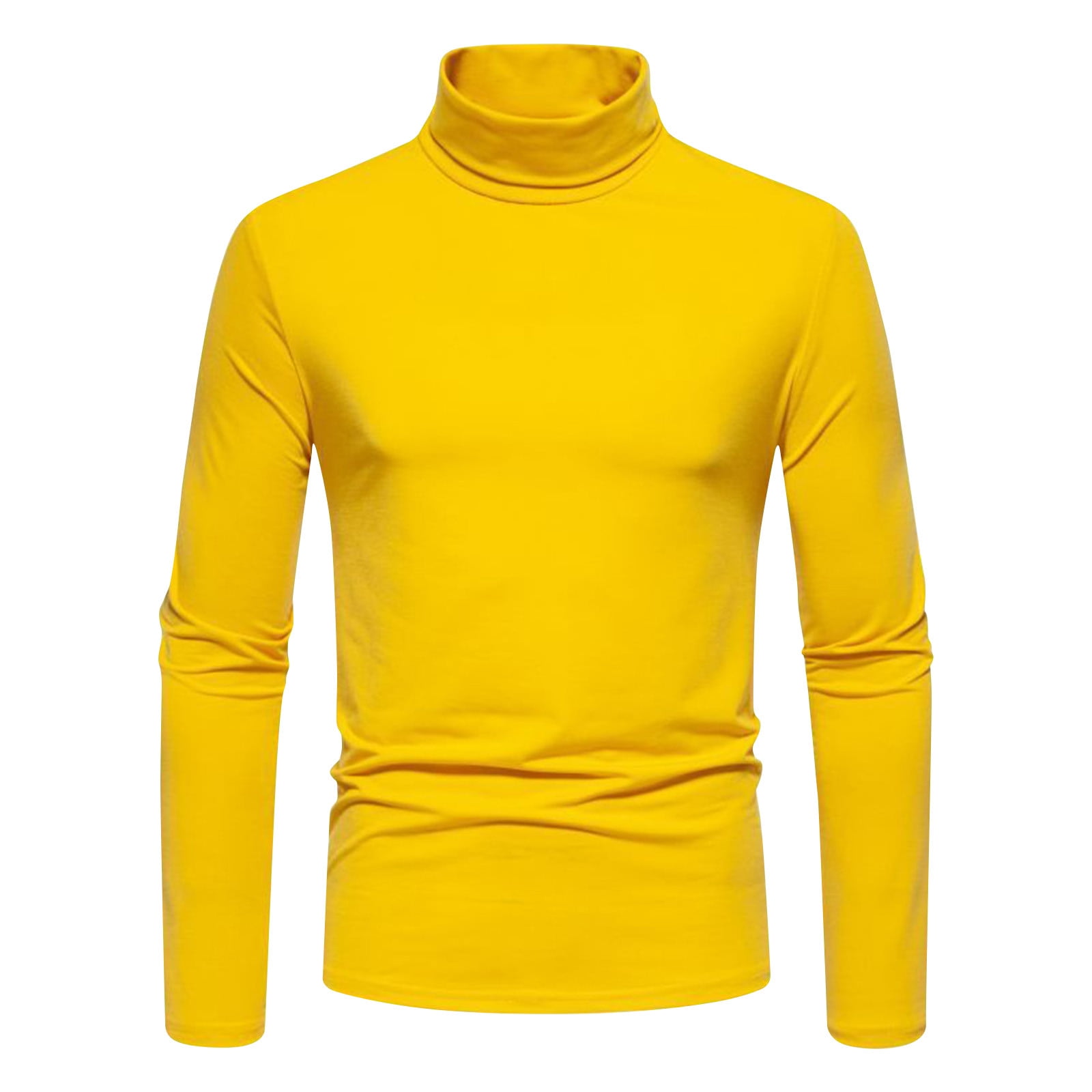 Wyobmus Men's Casual Slim Fit Basic Tops Spring Solid Color Long Sleeve ...