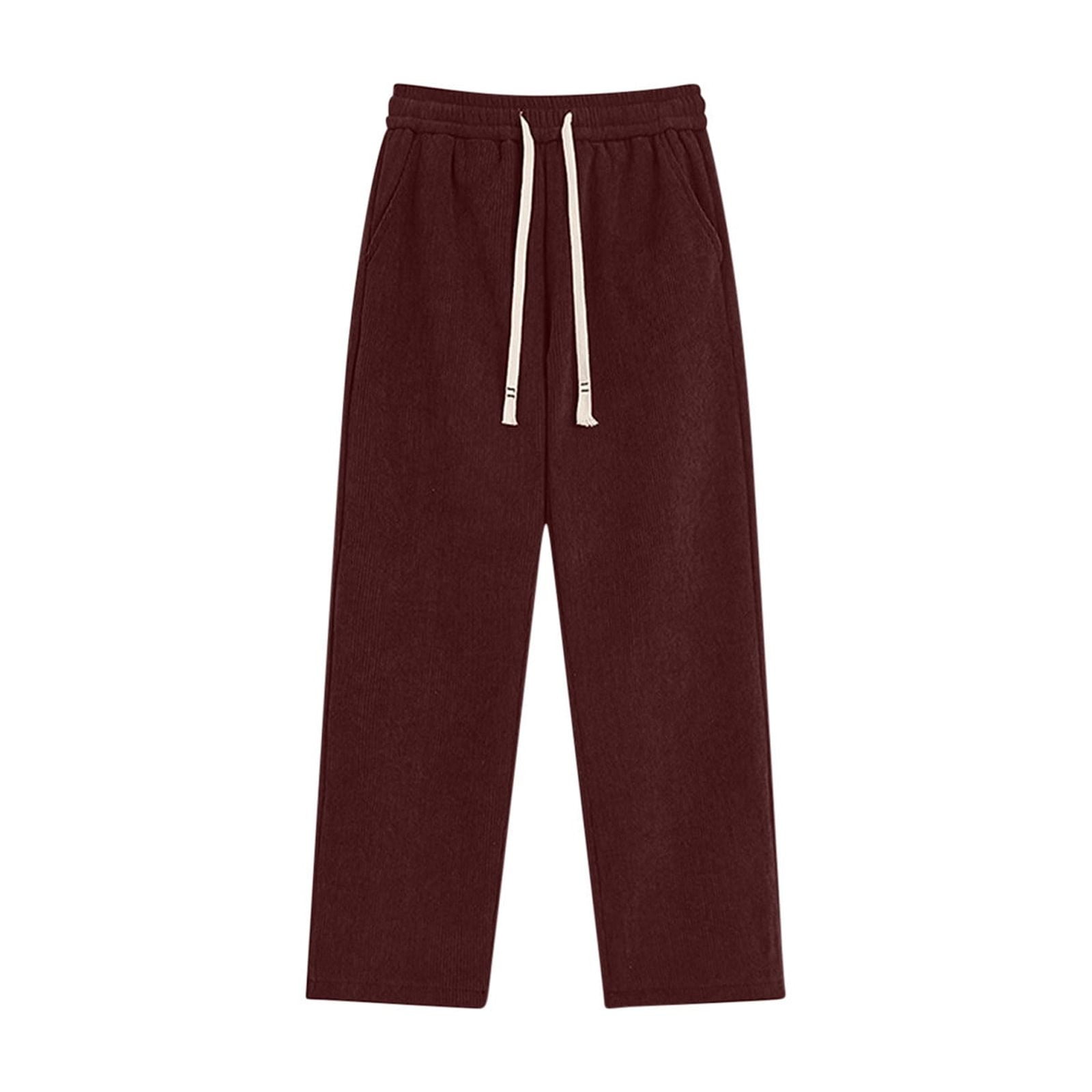 Wyobmus Men's Corduroy Open Bottom Sweatpants With Pockets Relaxed Fit ...