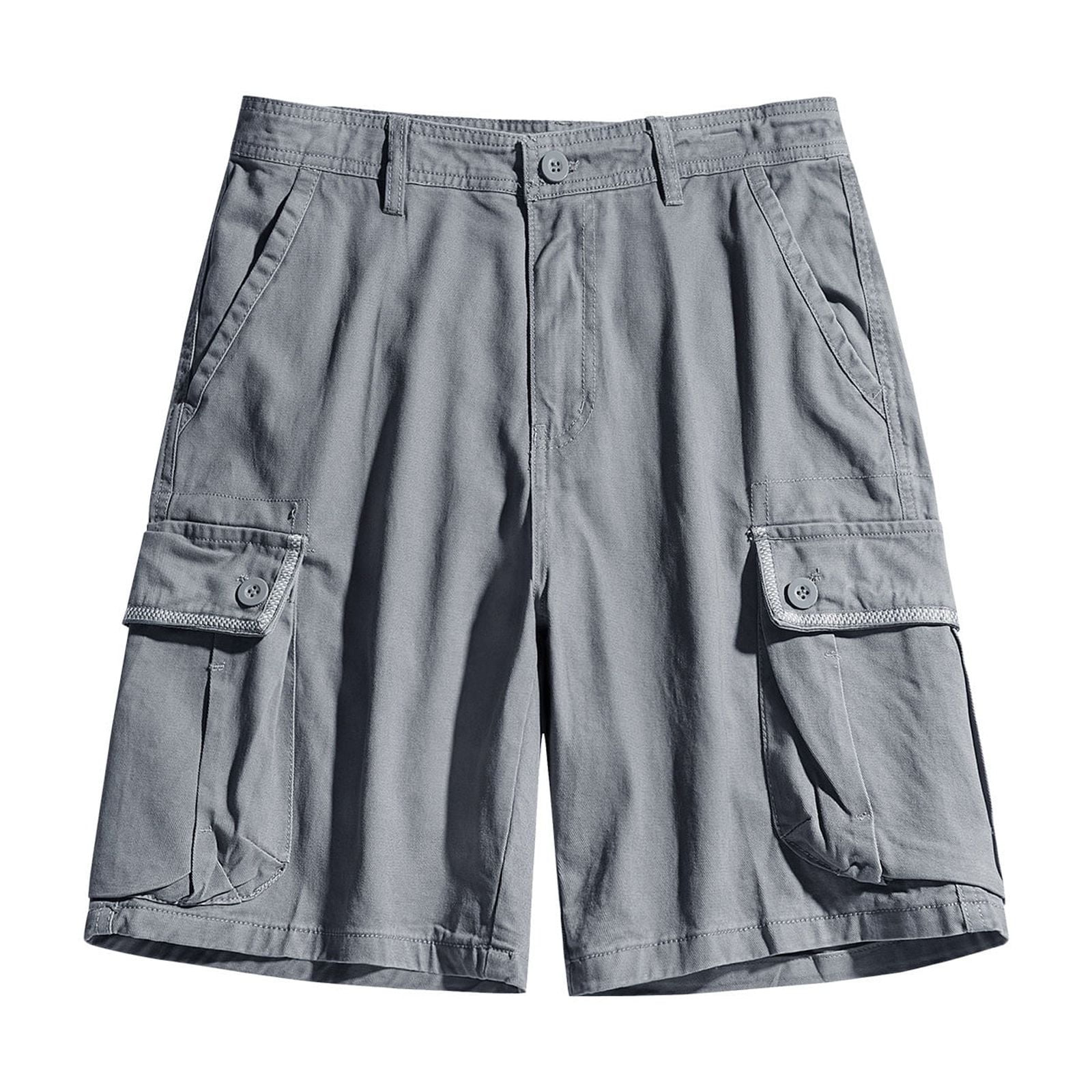 Wyobmus Men's Flax Casual Cargo Shorts Cotton Drawstring Stretch Summer ...